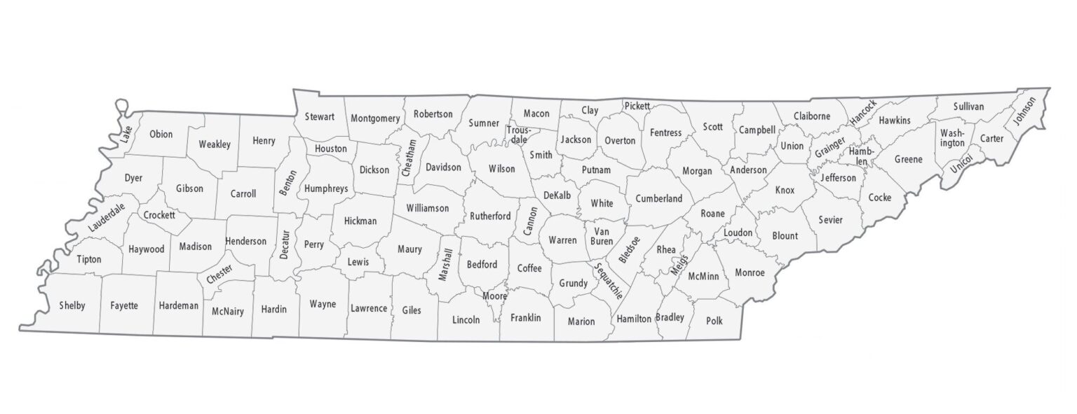 Tennessee County Map | Map of Tennessee Counties