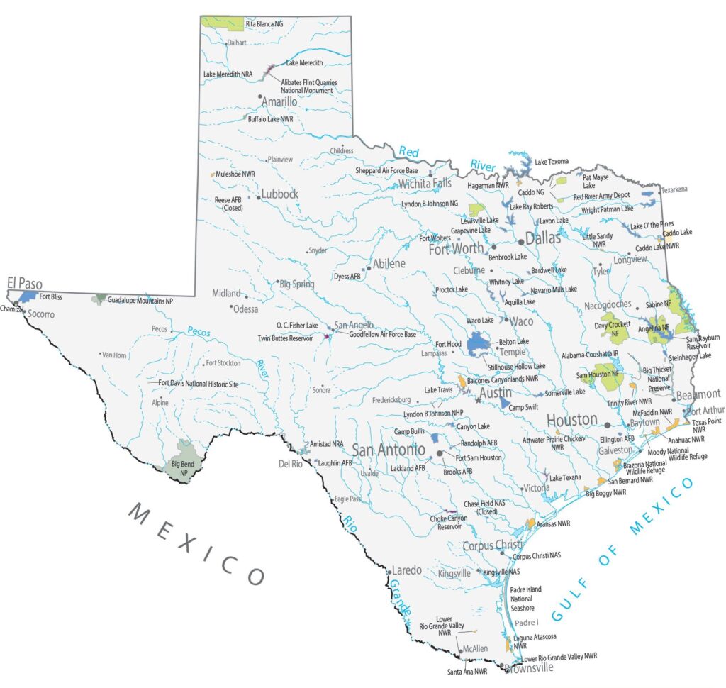Texas Map | Map of Texas (TX) | Map of Cities in Texas, US