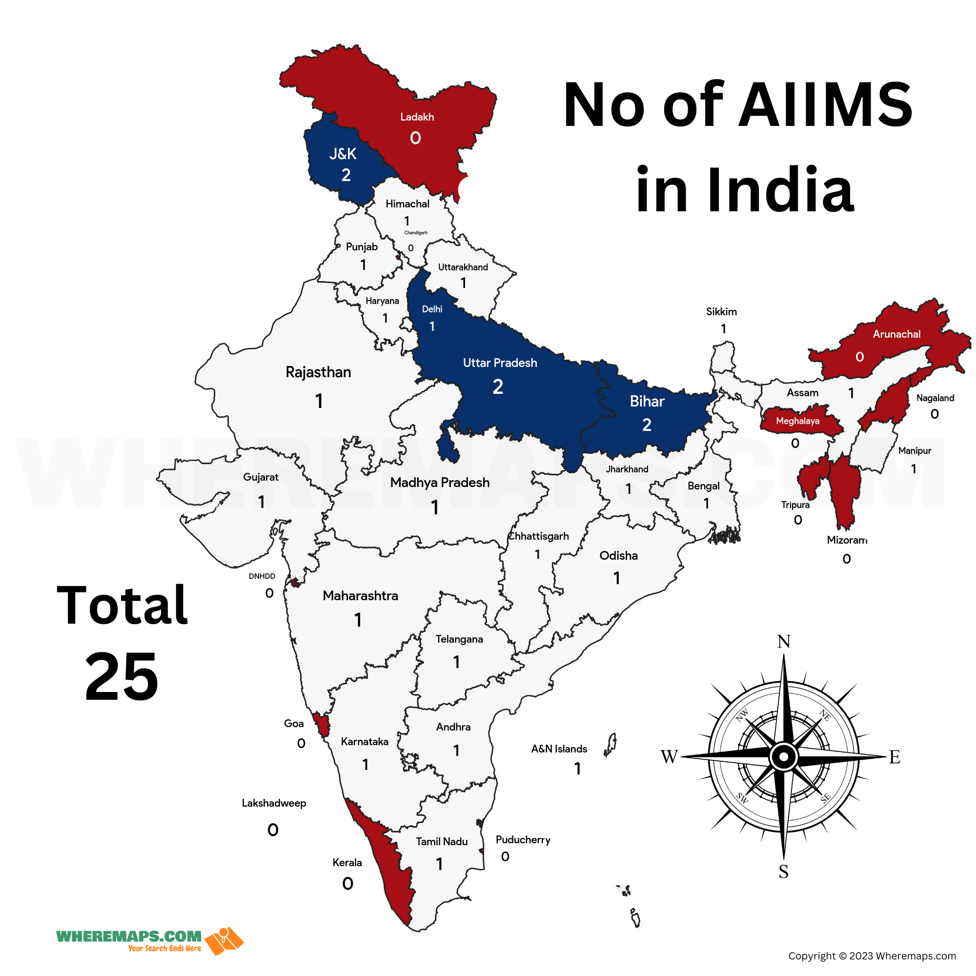 No of AIIMS in India 2023 | Updated AIIMS list in India 2023