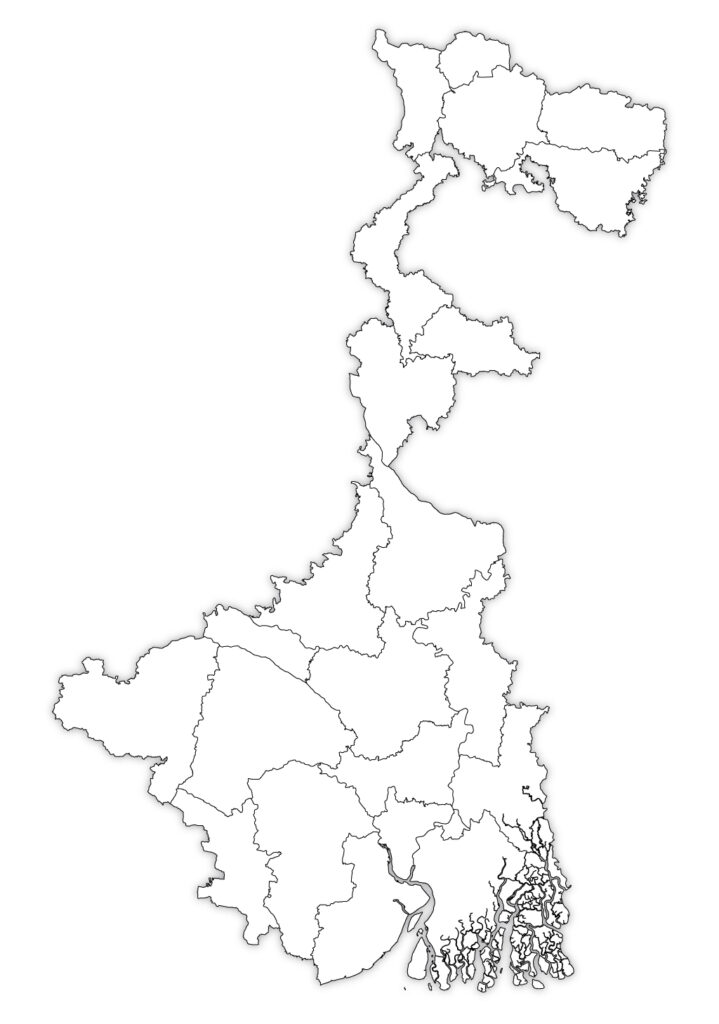 West Bengal Outline Map | West Bengal Blank Map - Free PDF